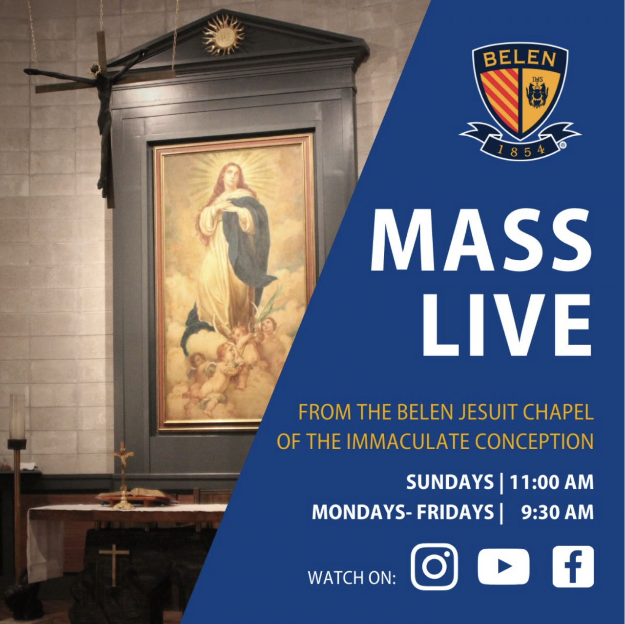 Daily Online Mass from Belen Jesuit Preparatory School (Miami, FL ...